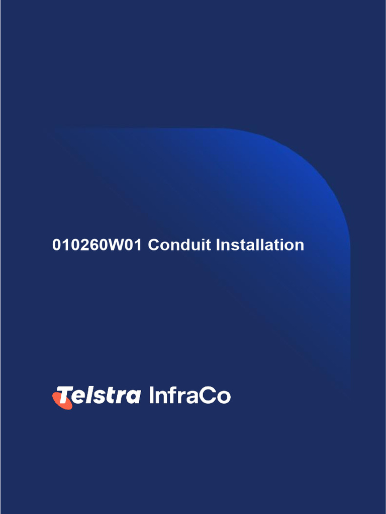 010260W01 Conduit Installation | PDF | Pipe (Fluid Conveyance) | Road