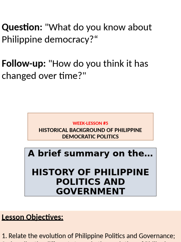 POLGOV Phildemocraticpoliticsevolution2025 | PDF | Corazon Aquino ...