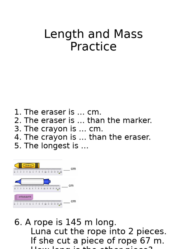 Length and Mass Practice Exercises | PDF