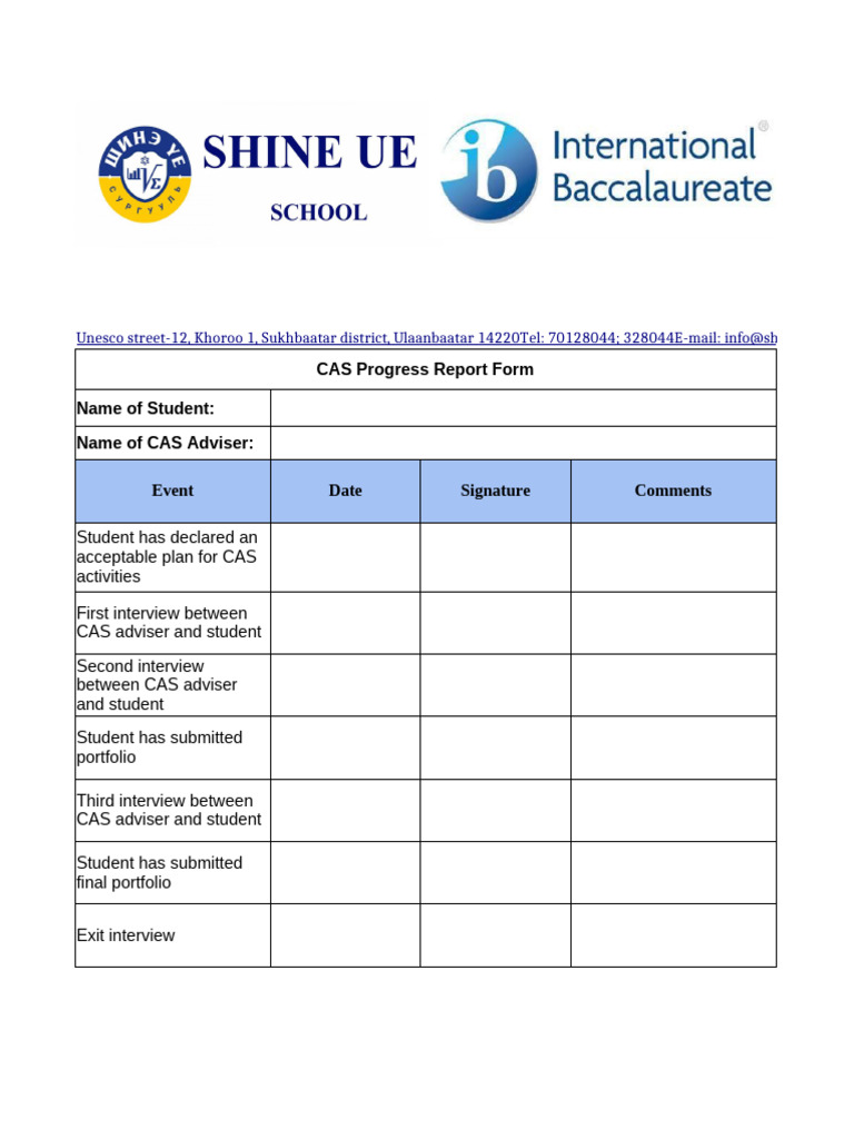 CAS Progress Report Form-DP-12-CLASS | PDF