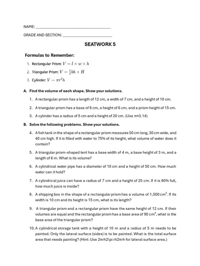 SEATWORK 5 | PDF