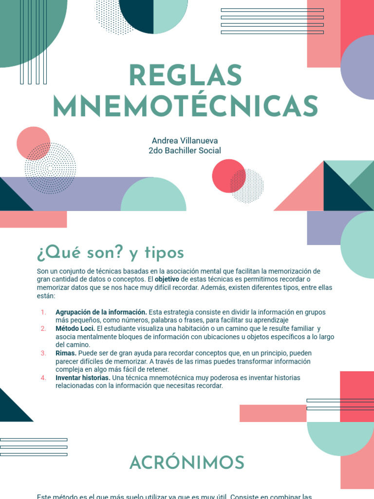Reglas Mnemotécnicas Andrea Villanueva | PDF