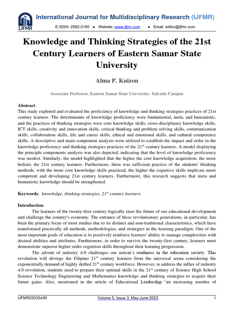 21st Century Learners' Knowledge Strategies | PDF | Learning | Creativity