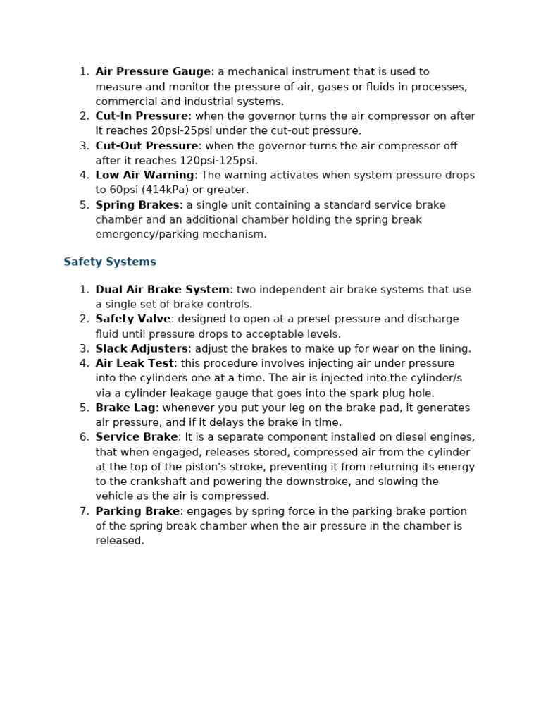 Brake System Notes | PDF