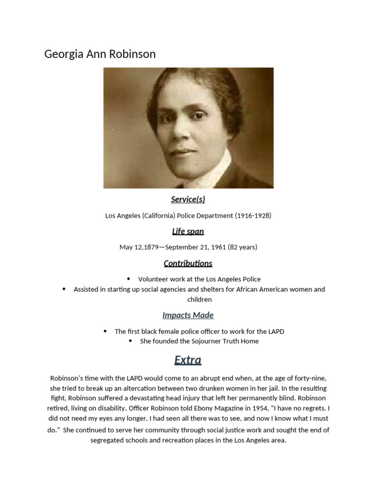 Georgia Ann Robinson | PDF