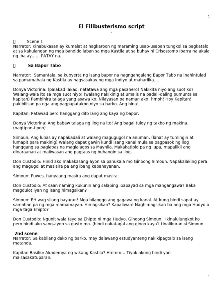 El Filibusterismo Iskrip | PDF
