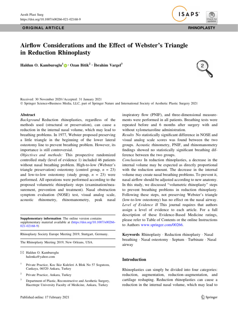 Airflow Considerations and The Effect of Webster's Triangle | PDF ...