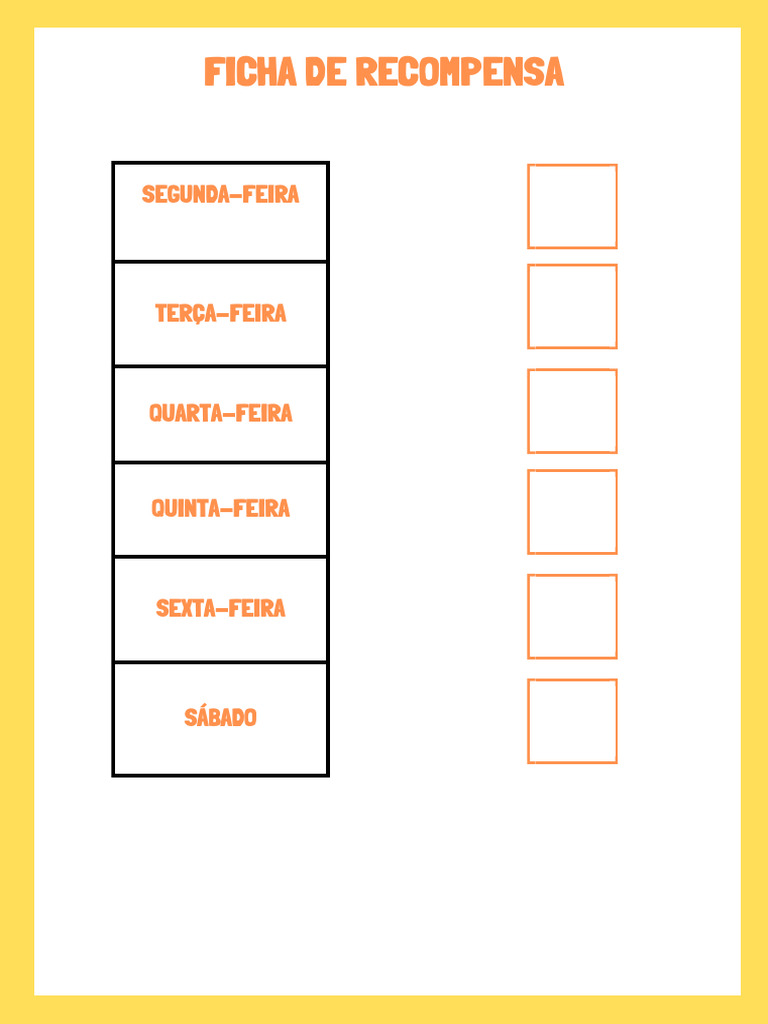 Ficha de Recompensa Semanal | PDF