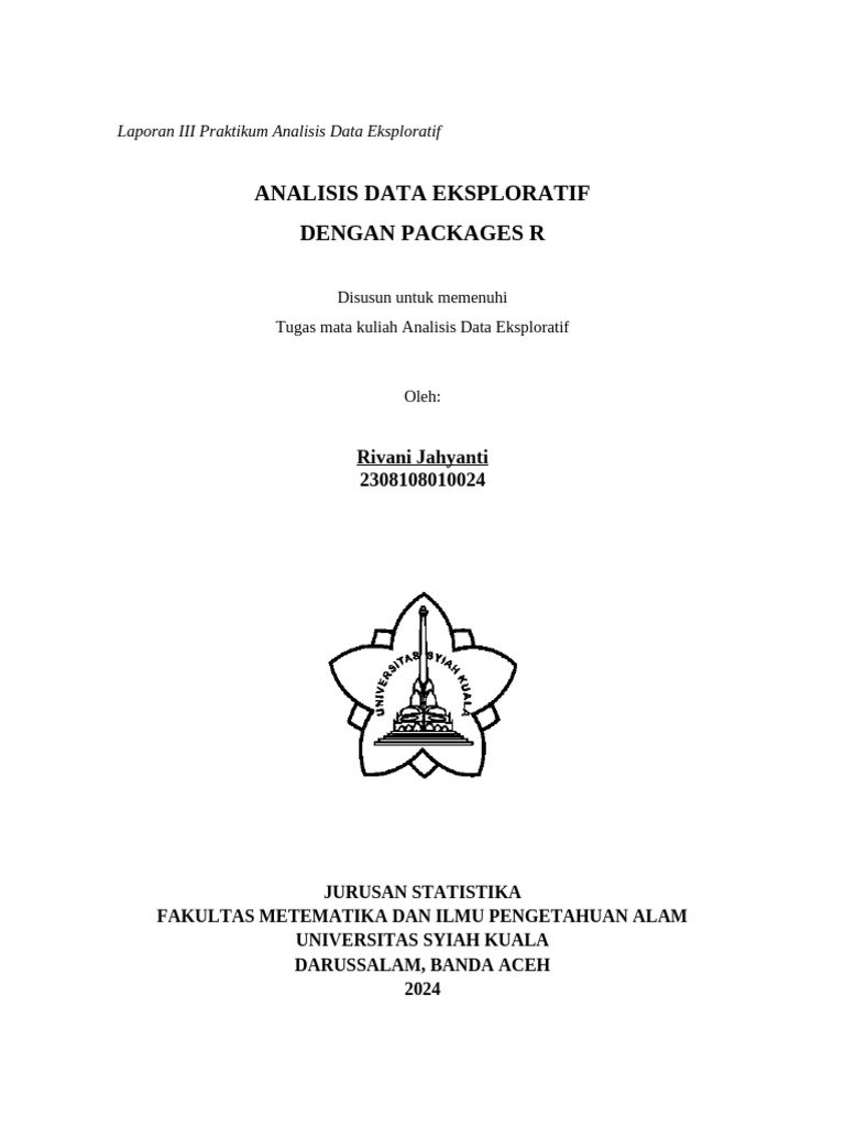 Laporan III Praktikum Analisis Data Eksploratif | PDF