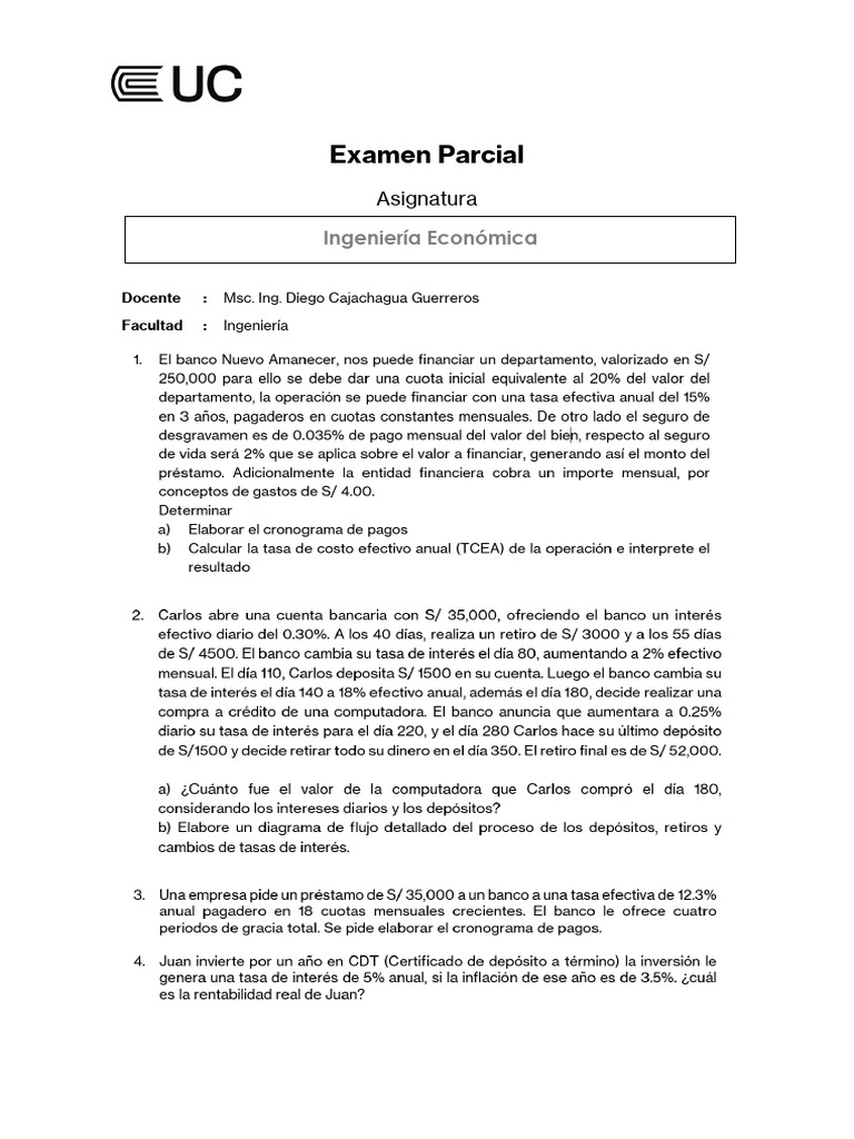 Examen Parcial P1 | PDF