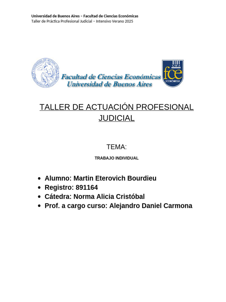 Carátula de Taller de Ética Profesional | PDF | Contabilidad | Apelación