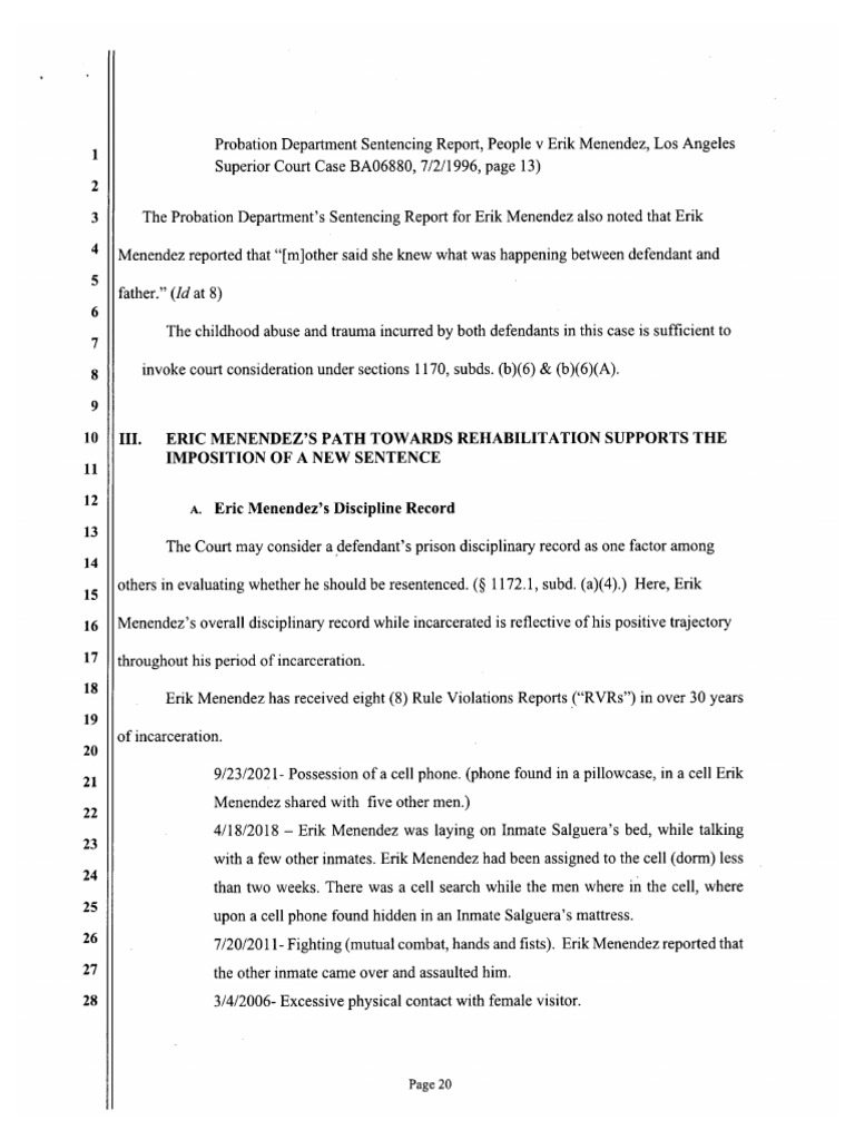 Eric Menendez Prison Rules Violations | PDF | Prisoner | Recidivism