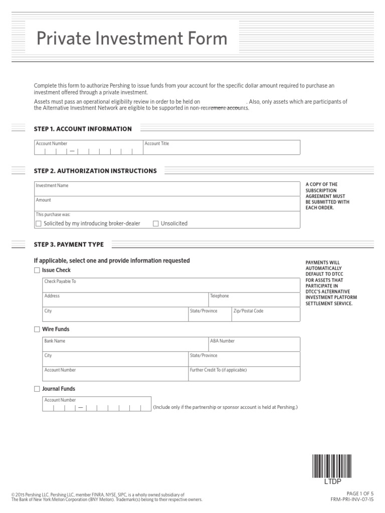 Private Investment Authorization Form | PDF | Individual Retirement ...