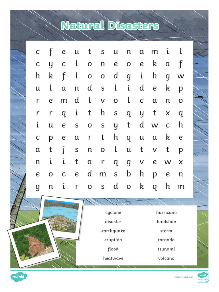 Natural Disasters Word Search | PDF