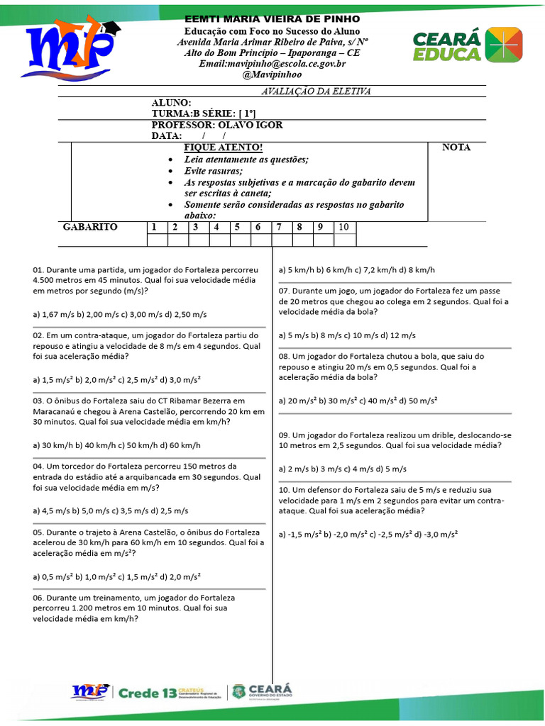 ELETIVA | PDF | Unidades de medida