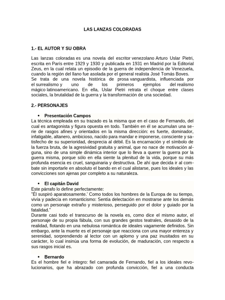 Las Lanzas Coloradas. | PDF