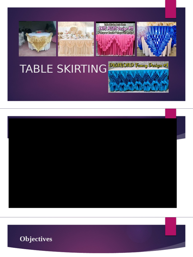 Table Skirting Techniques and Guidelines | PDF