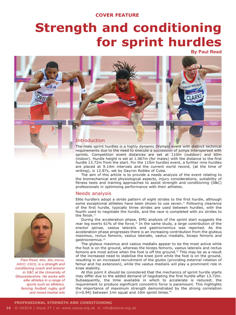 Strength and Conditioning For Sprint Hurdles 637472618637366028 | PDF | Physical Exercise