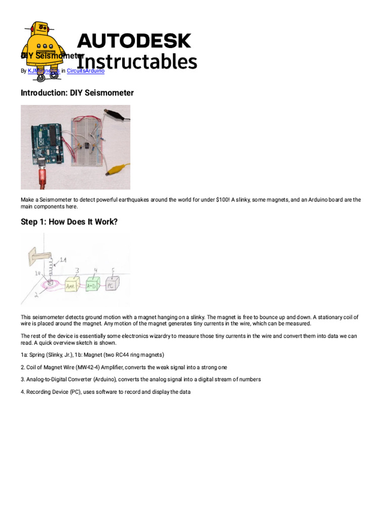 DIY Seismometer - 9 Steps (With Pictures) - Instructables | PDF ...