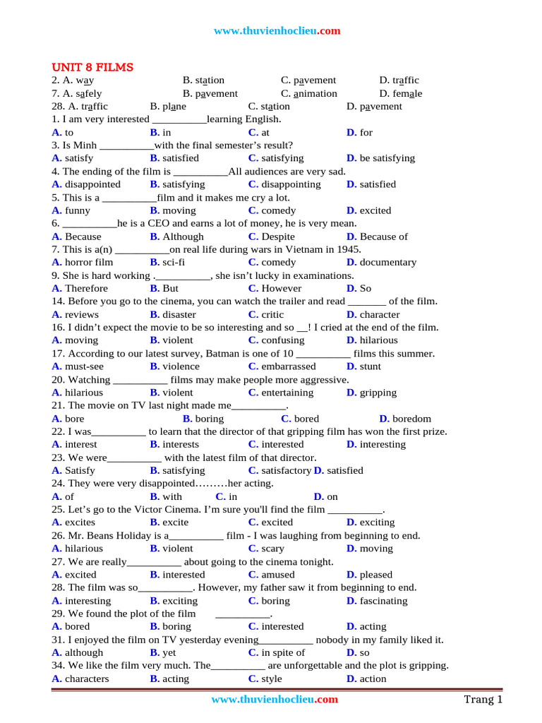E7 UNIT 8 FILMS CVA | PDF