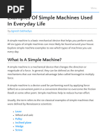 Compound Machines Examples | PDF