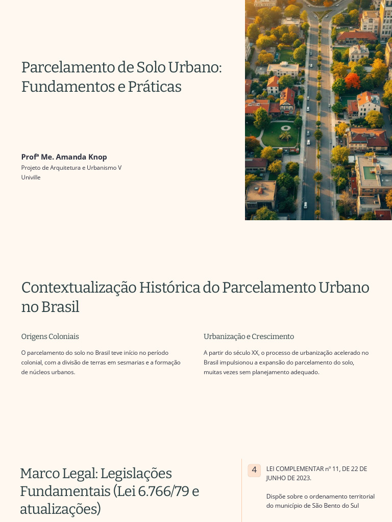 Parcelamento Urbano: Fundamentos e Práticas | PDF | Urbanismo | Urbanização