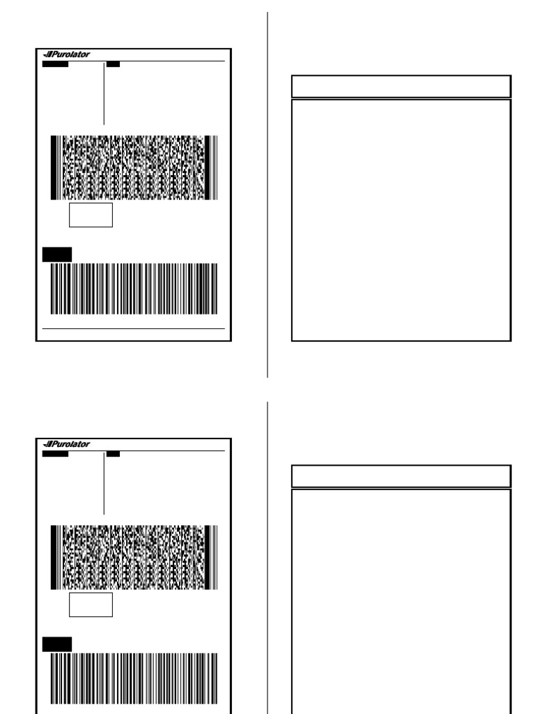 Purolator 334321220744 Label | PDF | Cargo | Bill Of Lading