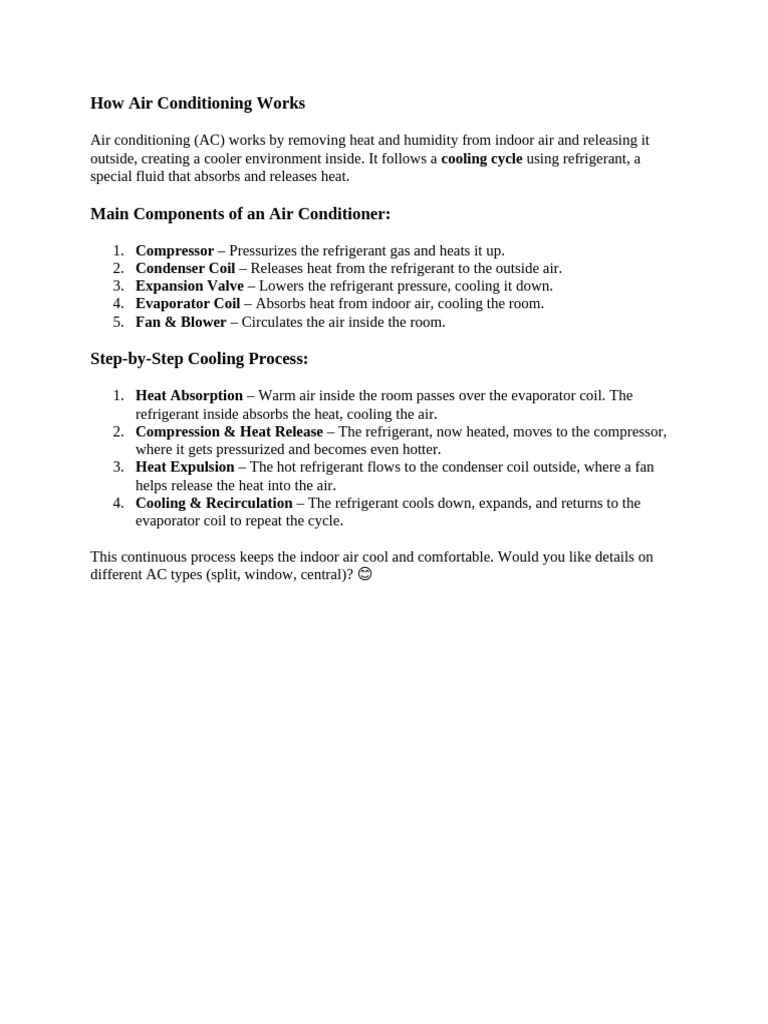 Understanding Air Conditioning Basics | PDF