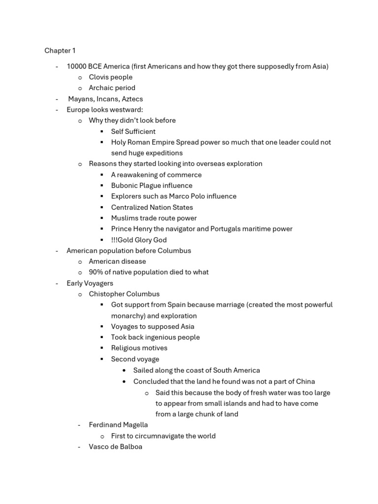 Apush Chapter 1 Study Guide | PDF | Spanish Empire | Spanish ...