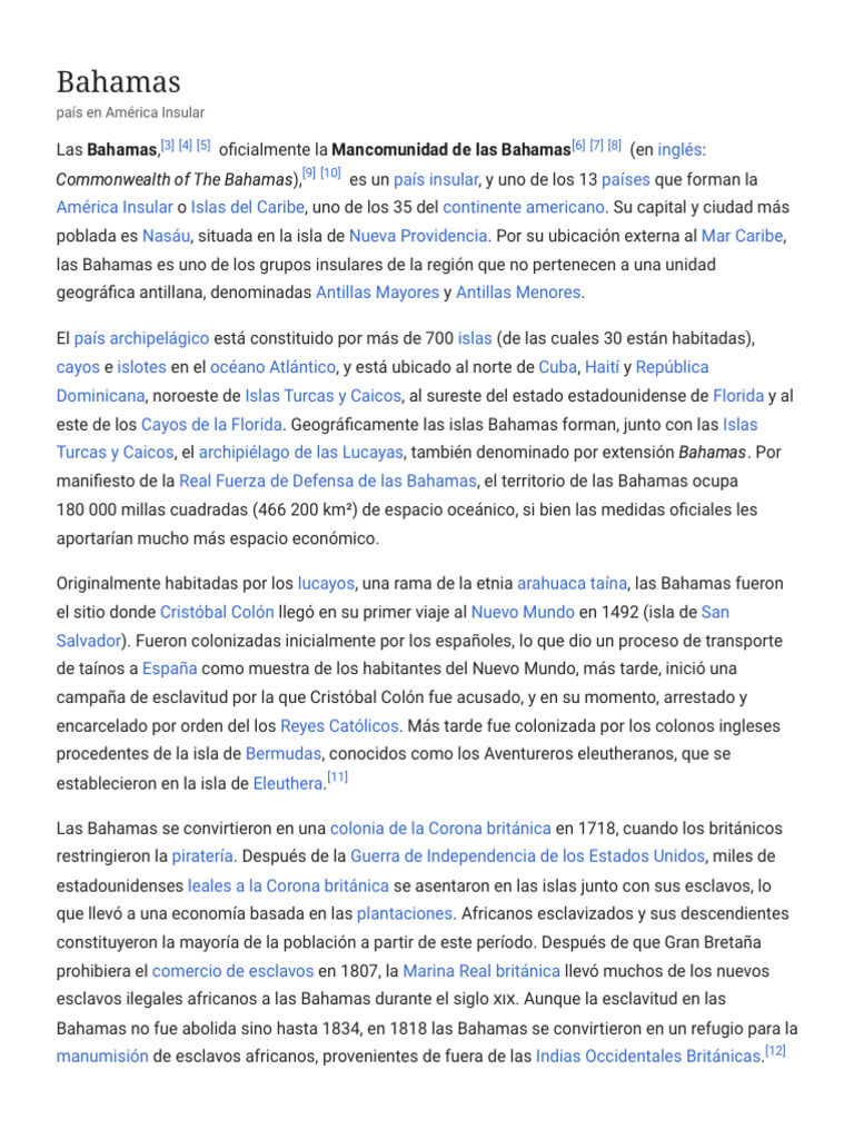 Información sobre Las Bahamas | PDF | Las Bahamas