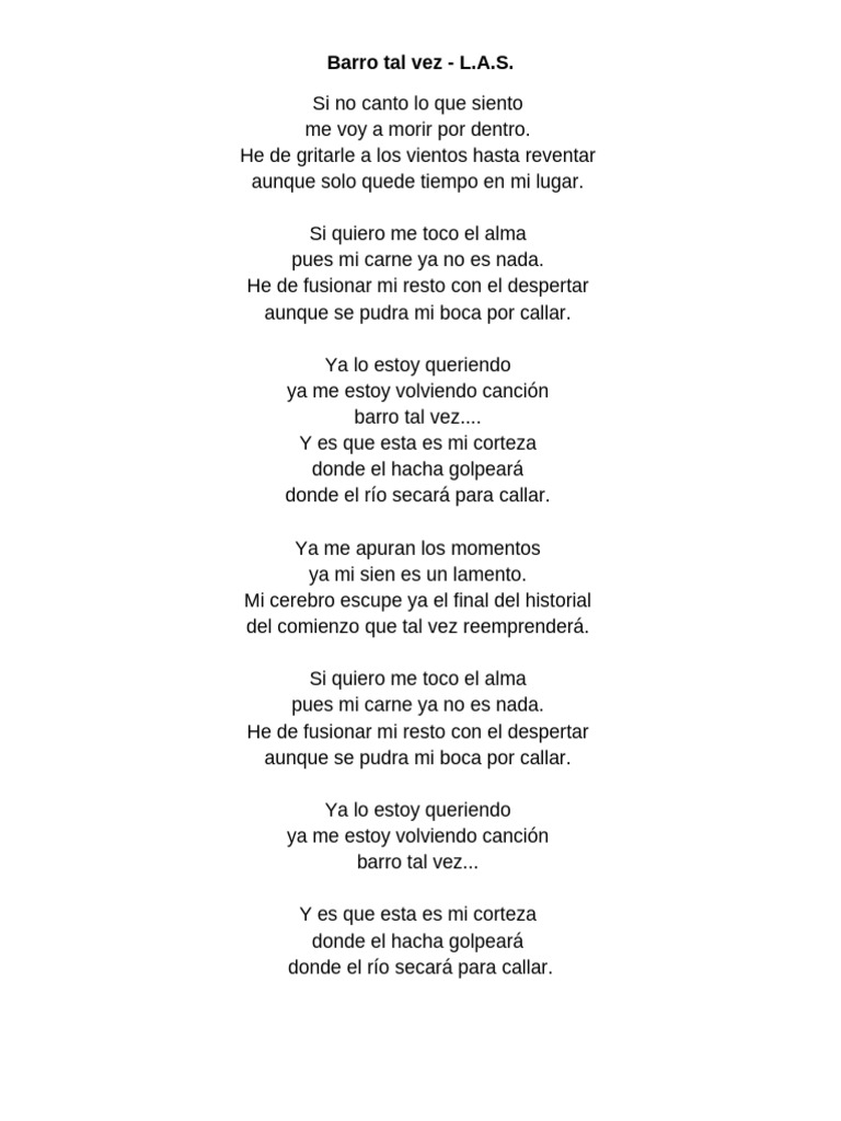 Barro Tal Vez: Letras y Significado | PDF