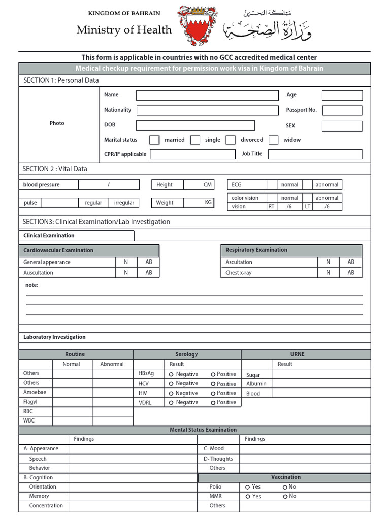 Medical Checkup Form | PDF | Physical Examination | Medical Specialties