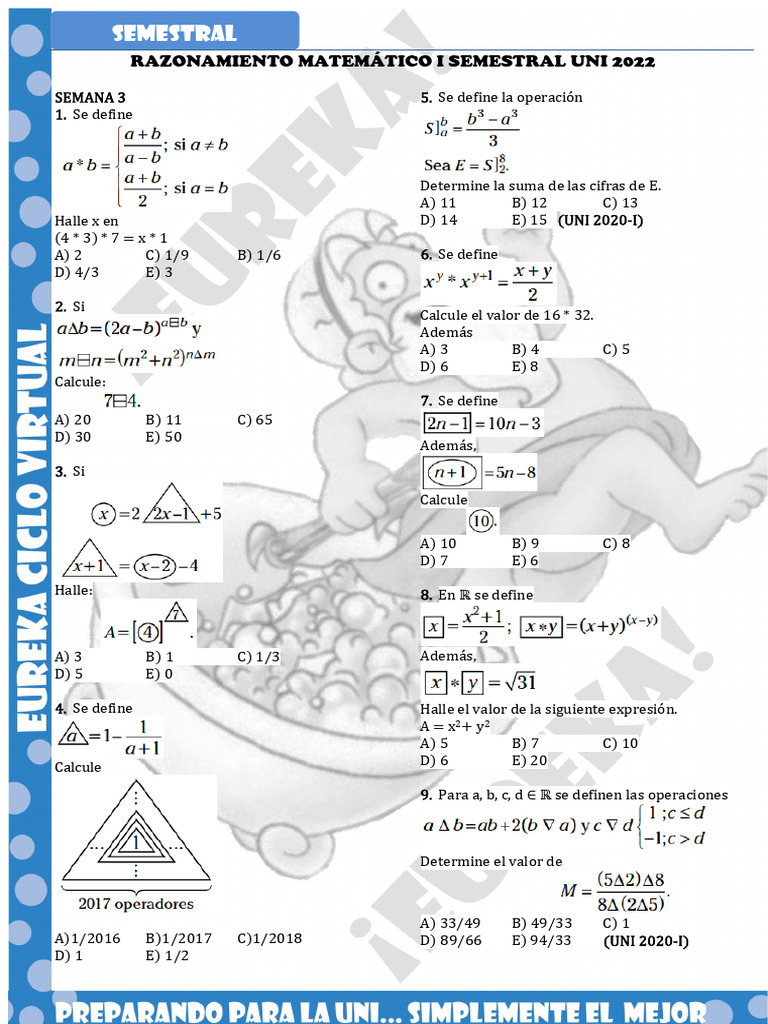 3° Dirigida - RM I - Semestral | PDF | Matemáticas