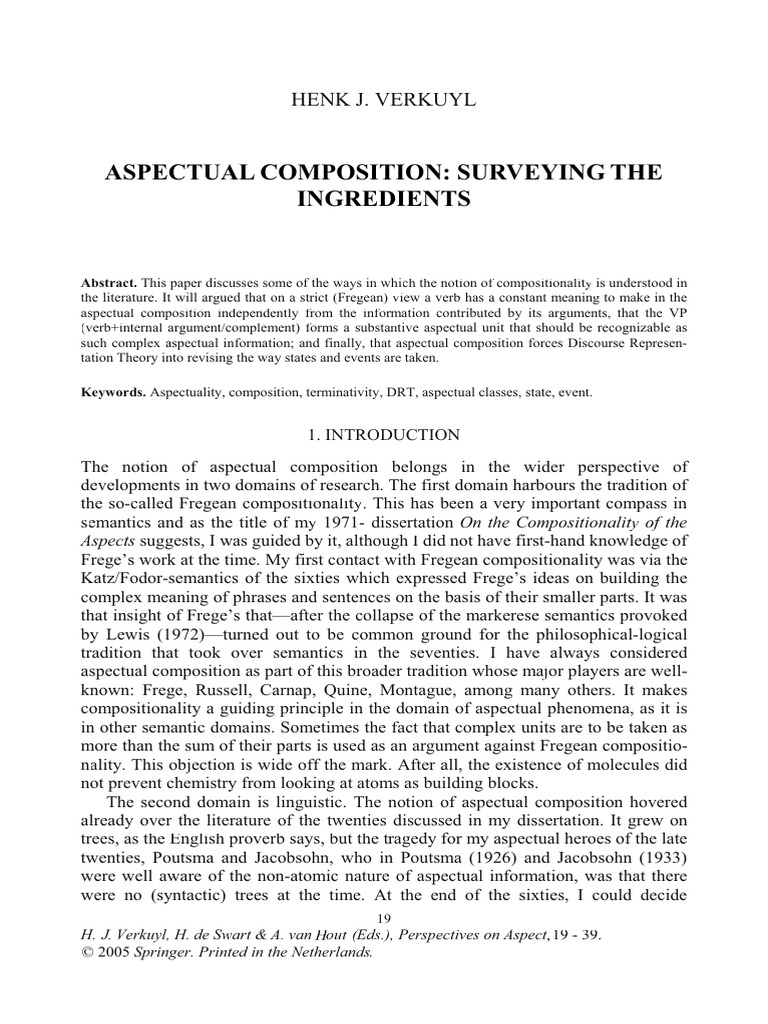 aspectual composition | PDF | Predicate (Grammar) | Semantics