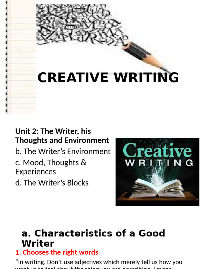 Lesson-2-CREATIVE-WRITING | PDF | Mood (Psychology) | Mental Health