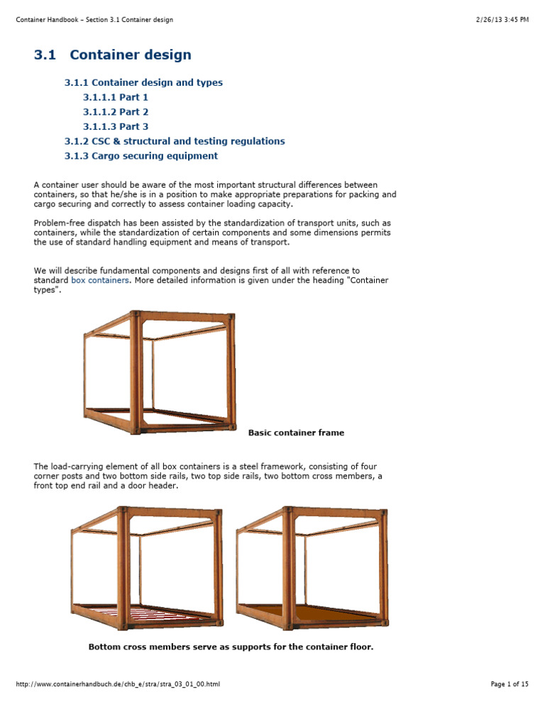 Container Design Overview and Standards | PDF | Forklift | Wheel