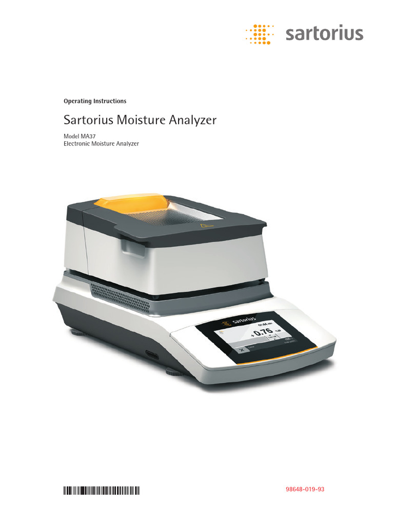 Sartorius Instr Manual Ma37 Moisture Analyzer | PDF | Infrared ...
