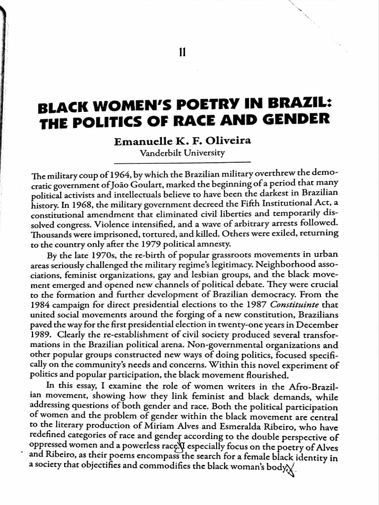 Black Womens Poetry in Brazil | PDF