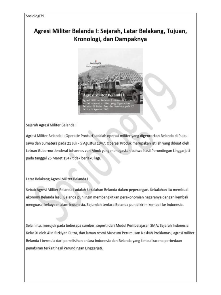 Agresi Militer Belanda I | PDF