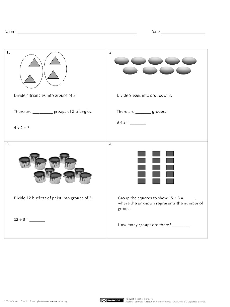 3rd Grade Dividing Groups Division Worksheets PDF Set 1 | PDF