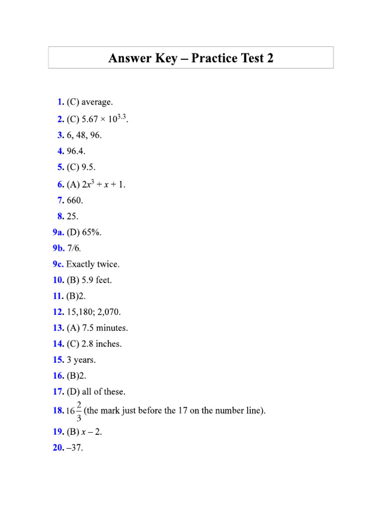 Ged Math Test 02 Ans | PDF