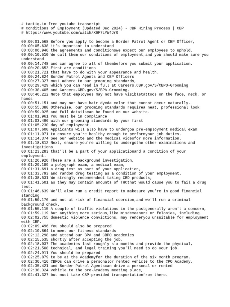 Tactiq Free Transcript X6F7LYW4Jr0 | PDF | U.S. Customs And Border ...