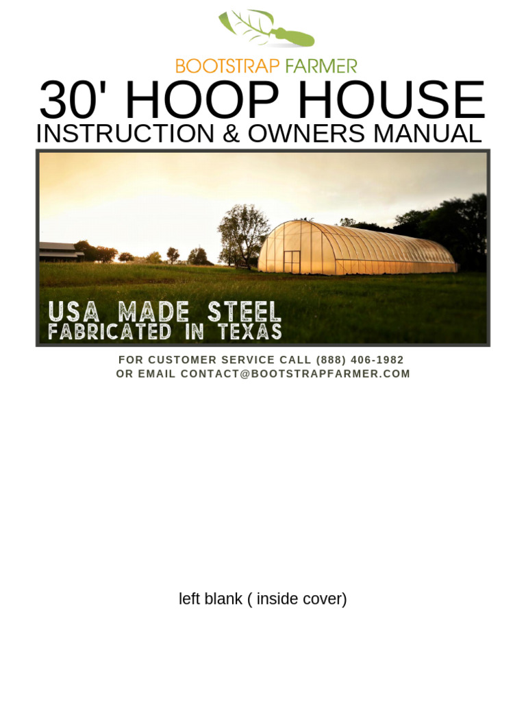 Hoop House Installation Guide | PDF | Screw | Door