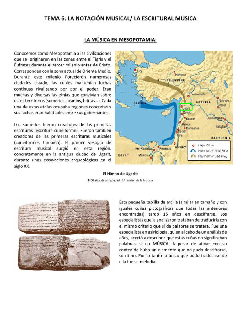 Historia de la Notación Musical | PDF | Cuneiforme | Antigua Grecia