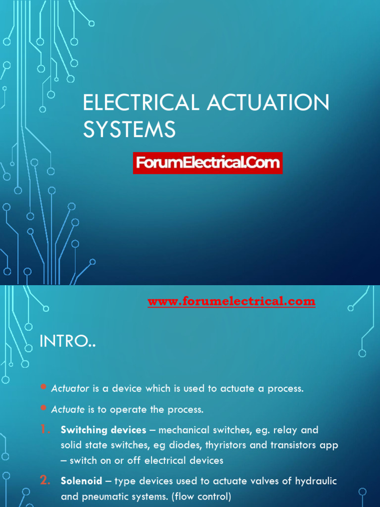 Electrical Actuation System Overview | PDF | Electric Motor | Field ...