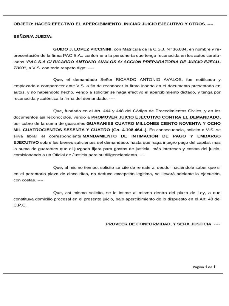 Ricardo Antonio Avalos. Pac S. Dos | PDF