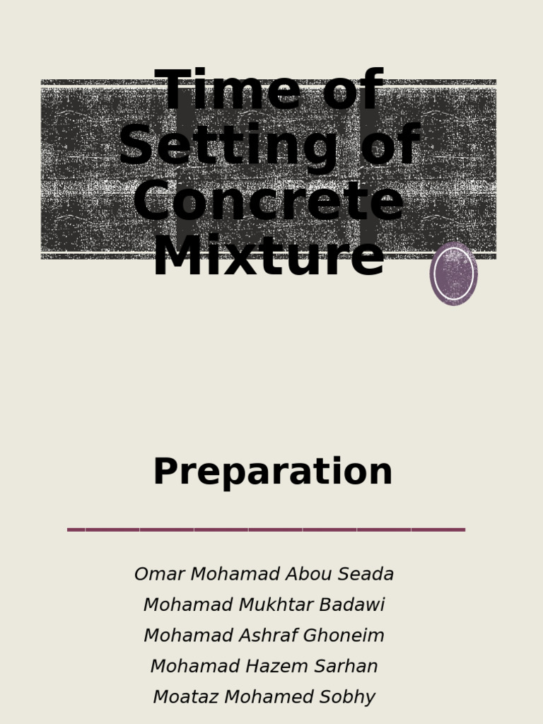 Concrete Mixture Setting Time Test | PDF | Concrete | Applied And ...