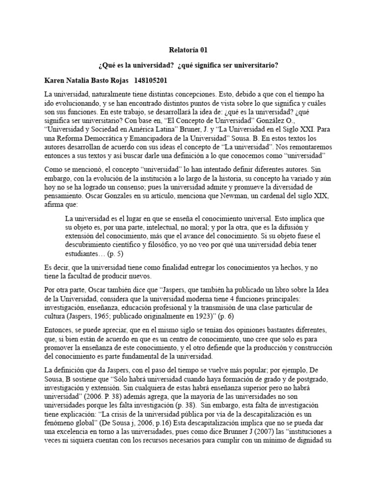 Definición y rol de la universidad | PDF | Universidad | Conocimiento