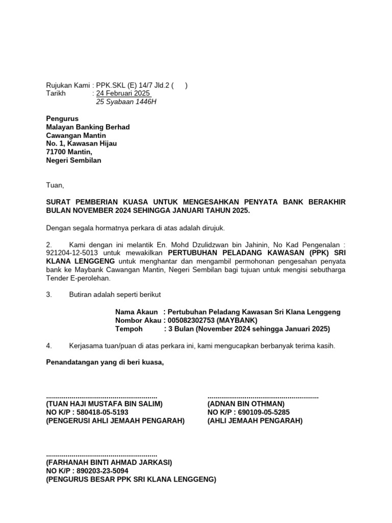 Surat Autorised Mbb | PDF