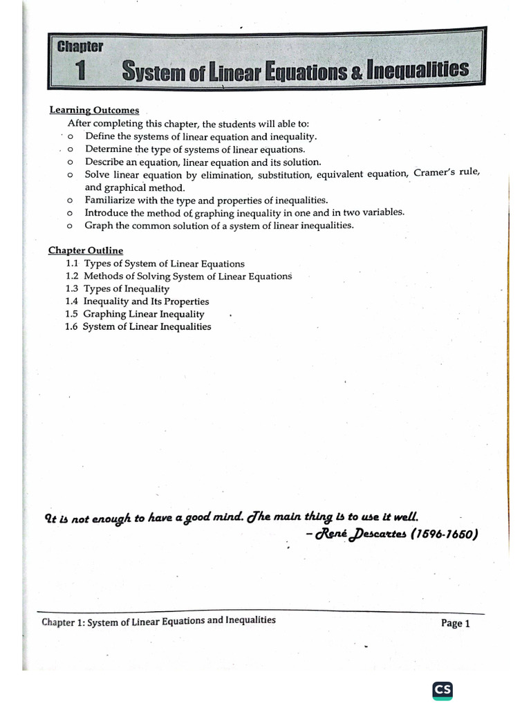 OR1_System-of-Linear-Equations-Inequalities | PDF